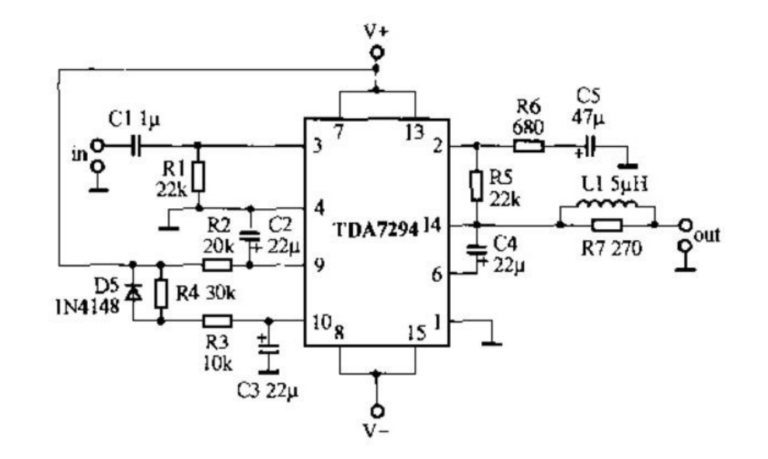 TDA7294 audio amplifier - sample circuits - Botland