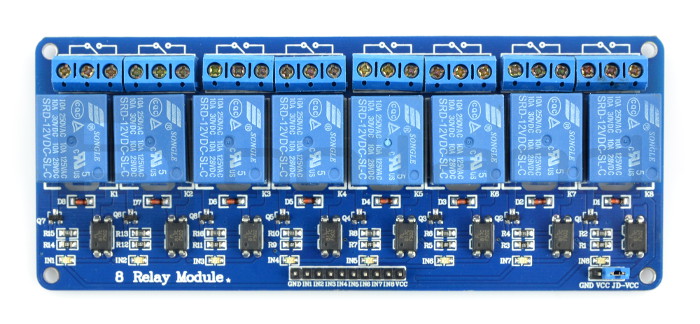 Buy Optoisolation relay module 8 channel - 10A / Botland - Robotic Shop